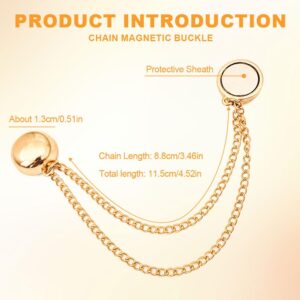 Multi-function Magnetic Clothing Clips, 2024 New Magnetic Clothes Clips Powerful Hijab Magnets with Chain, Safty Shirt Cincher Clip Clothes Pins Fashion Accessories for Women Dress (nut-shaped)