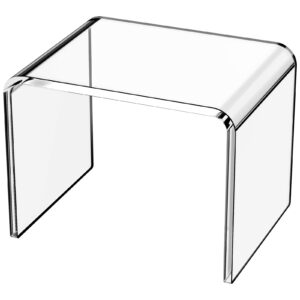 dewrhiixe acrylic step stool small stool,clear acrylic foot stool for bathroom bedroom kitchen with non-slip,holds up to 250lbs (clear, 12.6'' x 9'' × 9.8'')