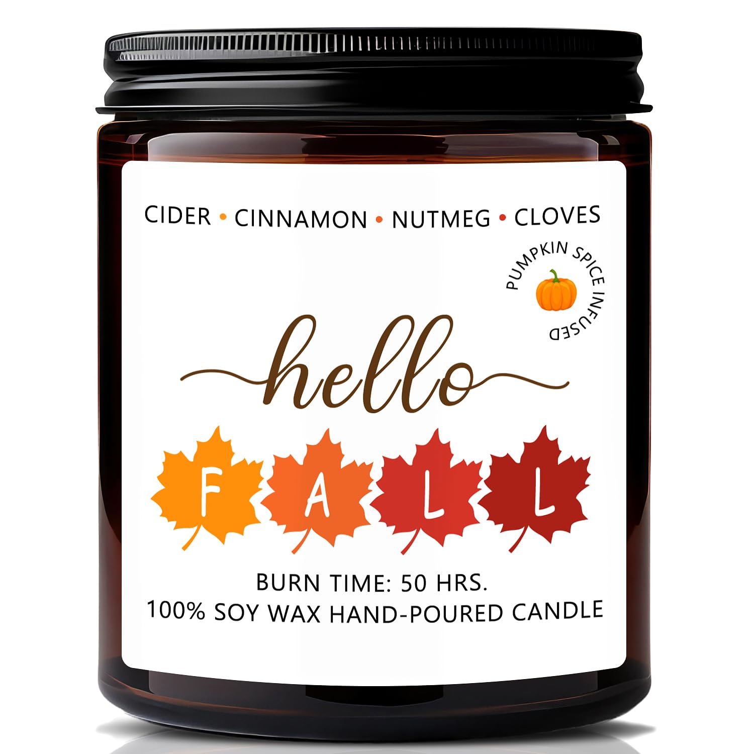 Fall Candles, Fall Decor, Fall Decorations for Home, Pumpkin Spice Candle, Fall Scented Candles Gifts for Women Autumn Decor - 9oz Soy Candles