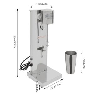 Electric Drink Mixer with Mixing Cup, 180W Commercial Milkshake Machine, 650ml Single-head Milkshake Maker, 2 Speeds Mixer Blender for Commercial and Home