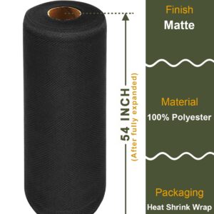 Tulle Fabric Roll, 54 Inch by 40 Yards Sheer Fabric Netting Matte Mesh Bolt for DIY Wedding Decorations, Gift Wrapping, Baby Shower, Tutu Skirt, Halloween Crafts, Christmas Party Supplies (Black)