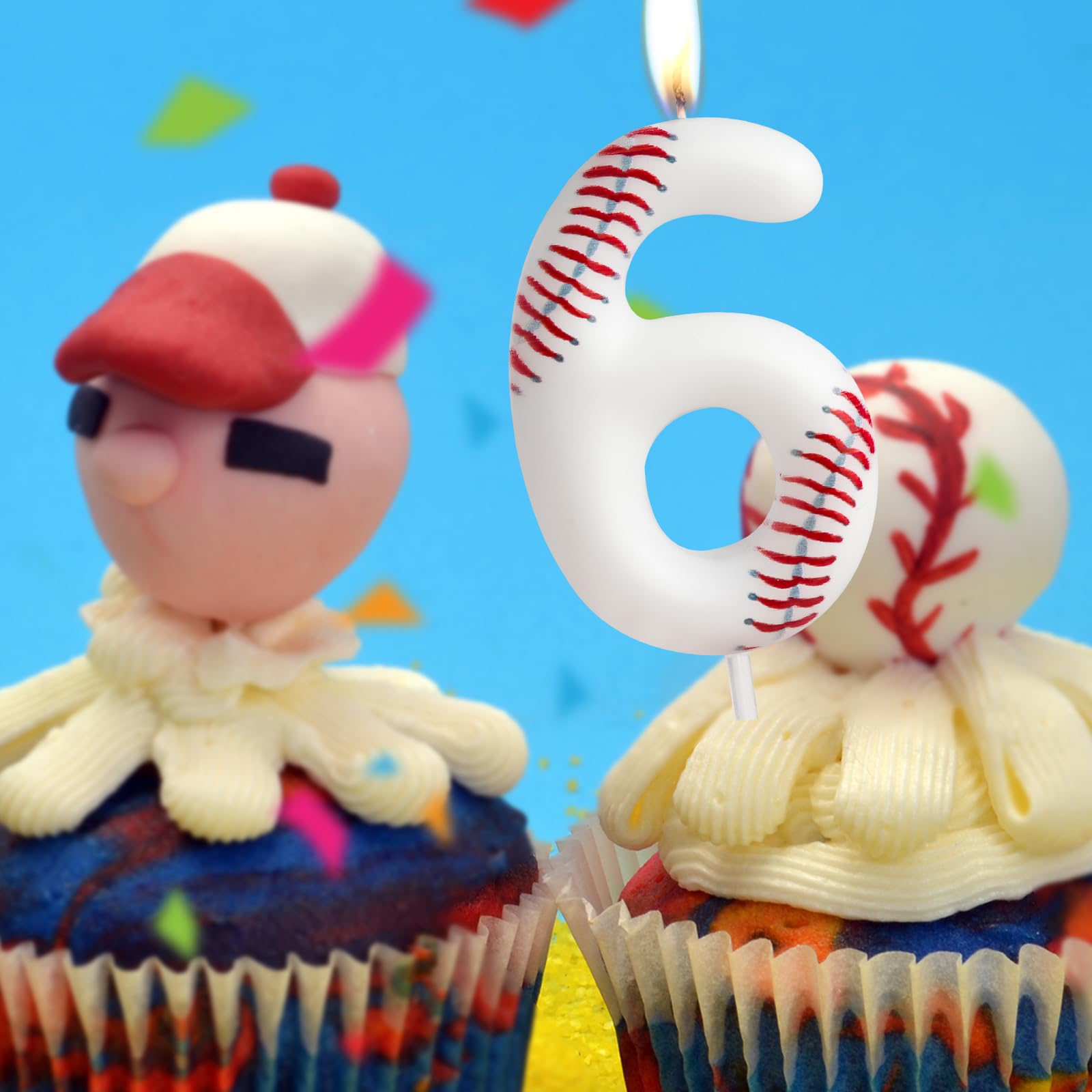 ZHIHUI Birthday Candle, Baseball Birthday Number Candles, Baseball Themed Candle Cake Topper for Boys Girls Kids Birthday Cake Topper Reunions Theme Party Supplies (Number 9)