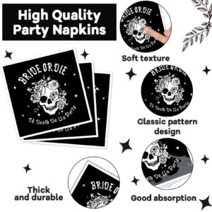 Bride or Die Bachelorette Party Decorations Tableware Set, Till Death Let's Party Plates and Napkins for Bridal Shower Halloween Bachelor Birthday Party Supplies Serves 24 People