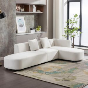 minimalism industrial style modular sectional sofa 4-5 seaters convertible l-shaped sofa couch,modern couch sofa for living room office (beige)