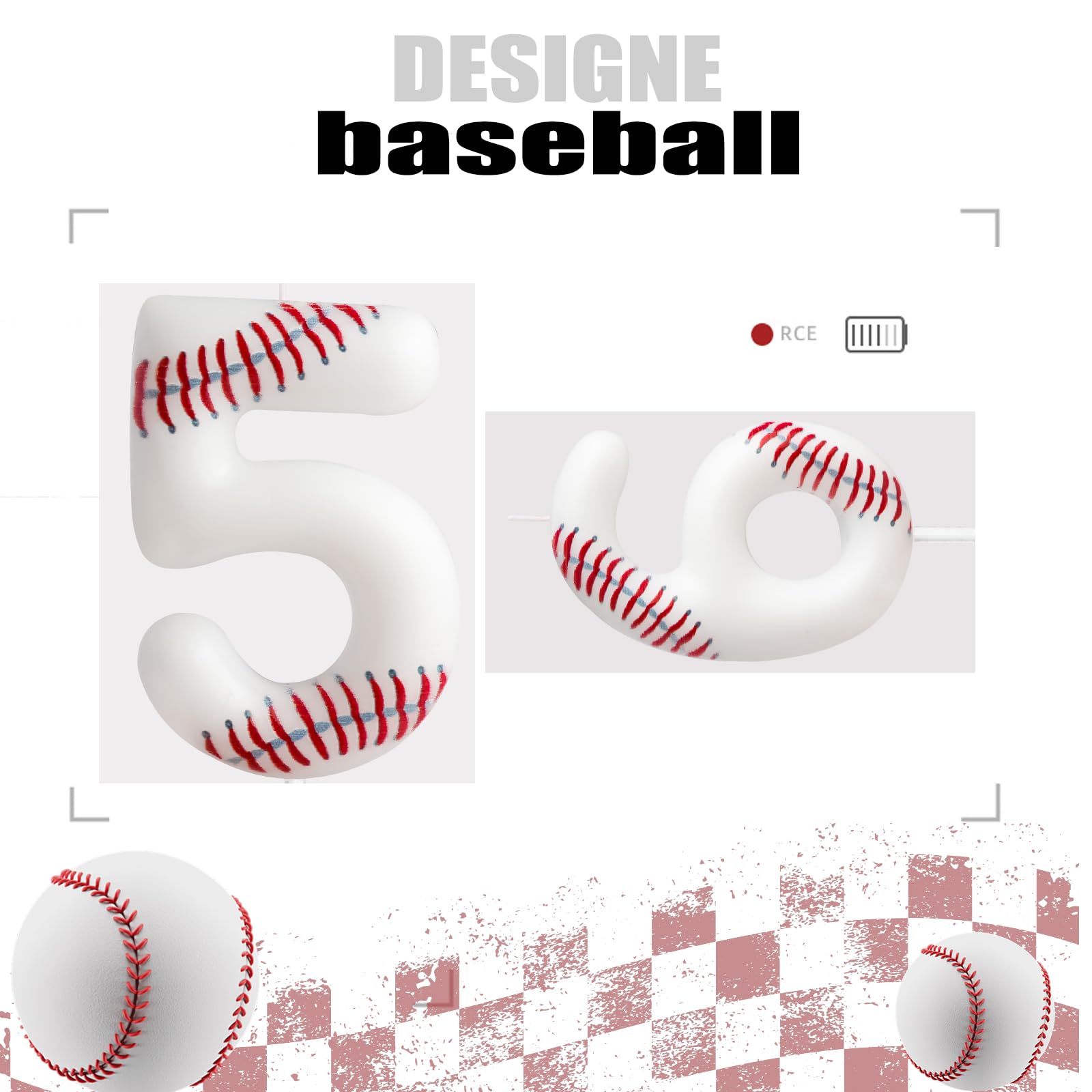 ZHIHUI Birthday Candle, Baseball Birthday Number Candles, Baseball Themed Candle Cake Topper for Boys Girls Kids Birthday Cake Topper Reunions Theme Party Supplies (Number 9)