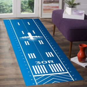 Generic Runway Rug,Track Rug,Aircraft Rug,Aviation Carpet,Airport Rug,Plane Rug,Runway Area Rug,Floor Area Rug,Racing Track Rug,Road Pattern Rugs RM1205.0 60x100Cm//23x39 inch