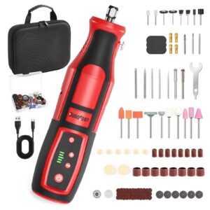 cordless rotary tool kit, 8v cordless die grinder 146pcs accessories, 32000rpm 5-speed multi power carving tools, 2.0ah rechargeable battery, for sanding, polishing, engraving, drilling, cutting, diy