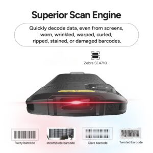 MEFERI ME61 Android Barcode Scanner, Equip with SE4710 Zebra Scanner, 6" Full-Screen 5180 mAh PDA Handheld Mobile Computer, Android 13 PDA for WMS, 1D/2D/QR, Wi-Fi 4G BT GPS NFC, Inventory Scanner