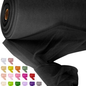 Tulle Fabric Roll, 54 Inch by 40 Yards Sheer Fabric Netting Matte Mesh Bolt for DIY Wedding Decorations, Gift Wrapping, Baby Shower, Tutu Skirt, Halloween Crafts, Christmas Party Supplies (Black)