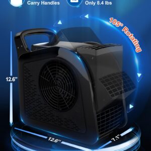 LZLXXLZL Air Mover Blower Fan - High Velocity Utility Fan for Drying, Cooling, Ventilating and Exhausting, Pivoting Floor Fans with 3 Speeds for Home Use and Job Site, 2 Outlets, 355CFM, Black