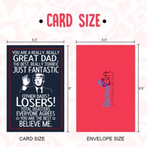 BETHEGIFT Funny Card for Dad from Daughter, Son, Kids - Dad Birthday Card - Christmas Gifts for Dad Card - Dad Christmas Gifts - Fathers Day Card for Dad - Humorous Dad Greeting Cards