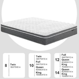 Ablyea Full Mattress 12 Inch Full Size Hybrid Mattress - Memory Foam & Individually Pocket Coils Springs | Pressure Relief | Motion Isolation, Edge Support | CertiPUR-US Certified | Medium Firm