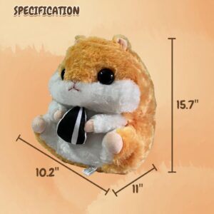 Arkdorz Cute Hamster Plush Toy,15.7inch Hamster Stuffed Animal Plush Pillow,Soft Stuffed Hamster Toy Birthday for Kids Boys Girls (Brown)