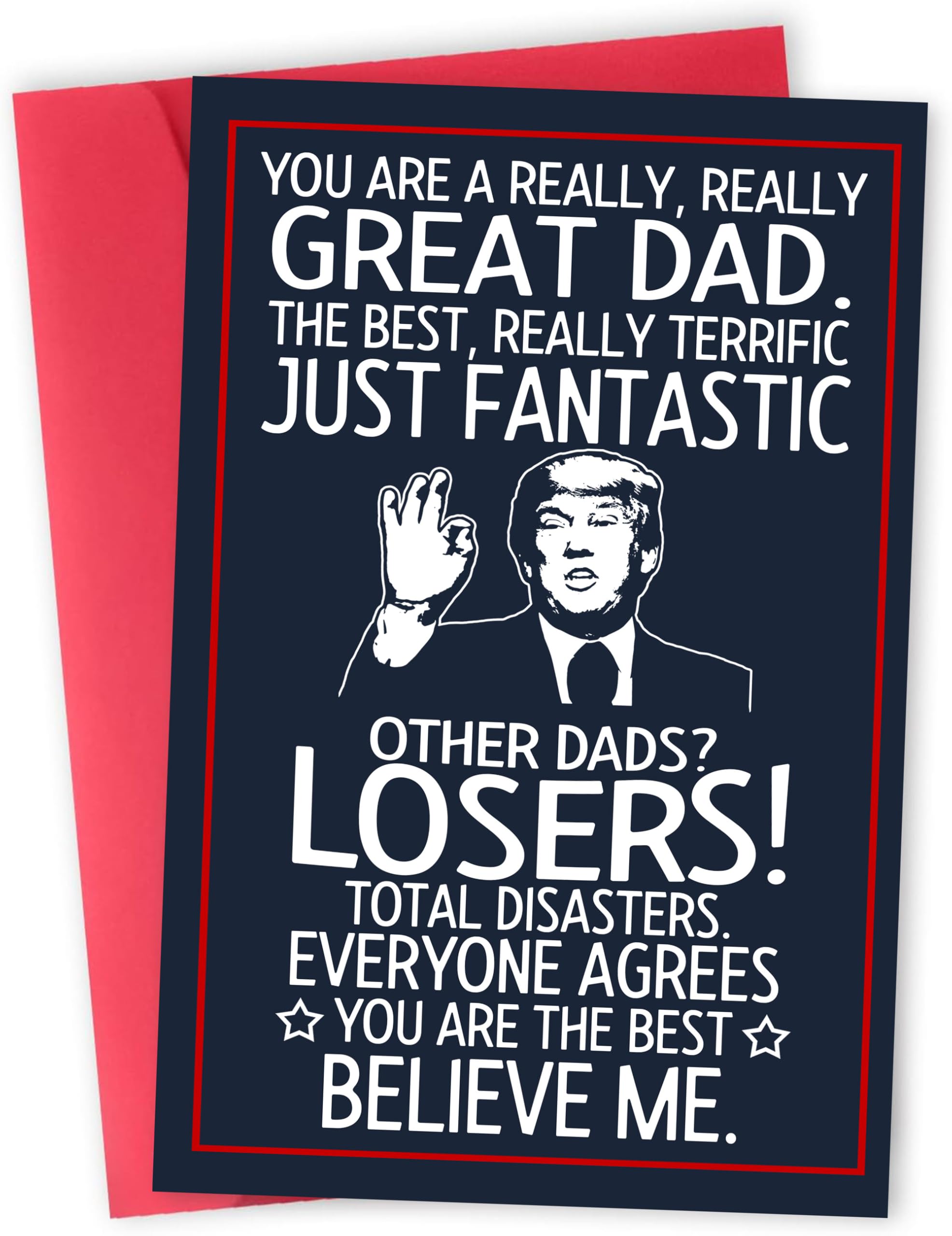 BETHEGIFT Funny Card for Dad from Daughter, Son, Kids - Dad Birthday Card - Christmas Gifts for Dad Card - Dad Christmas Gifts - Fathers Day Card for Dad - Humorous Dad Greeting Cards