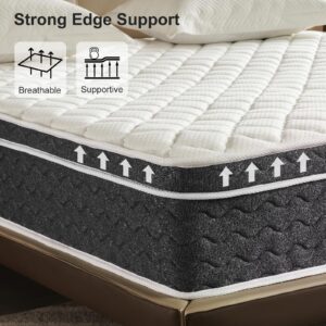 Ablyea Twin Mattress 10 Inch Twin Size Mattresses - Memory Foam & Individually Pocket Coils Springs | Pressure Relief | Motion Isolation, Edge Support | CertiPUR-US Certified | Medium Firm