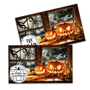 beshoul halloween scratch off cards (50 pack), halloween scratcher tickets, spooky party game for wedding baby shower birthday supplies decorations - a01