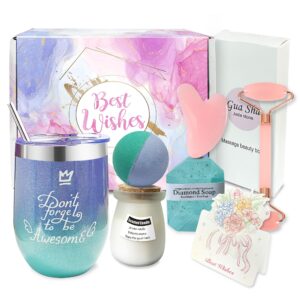 luxury spa gift set for women – perfect for birthdays, anniversaries & self-care – includes bubble bath, face massager, candle & more – ideal gift for mom, wife, daughter, or best friend