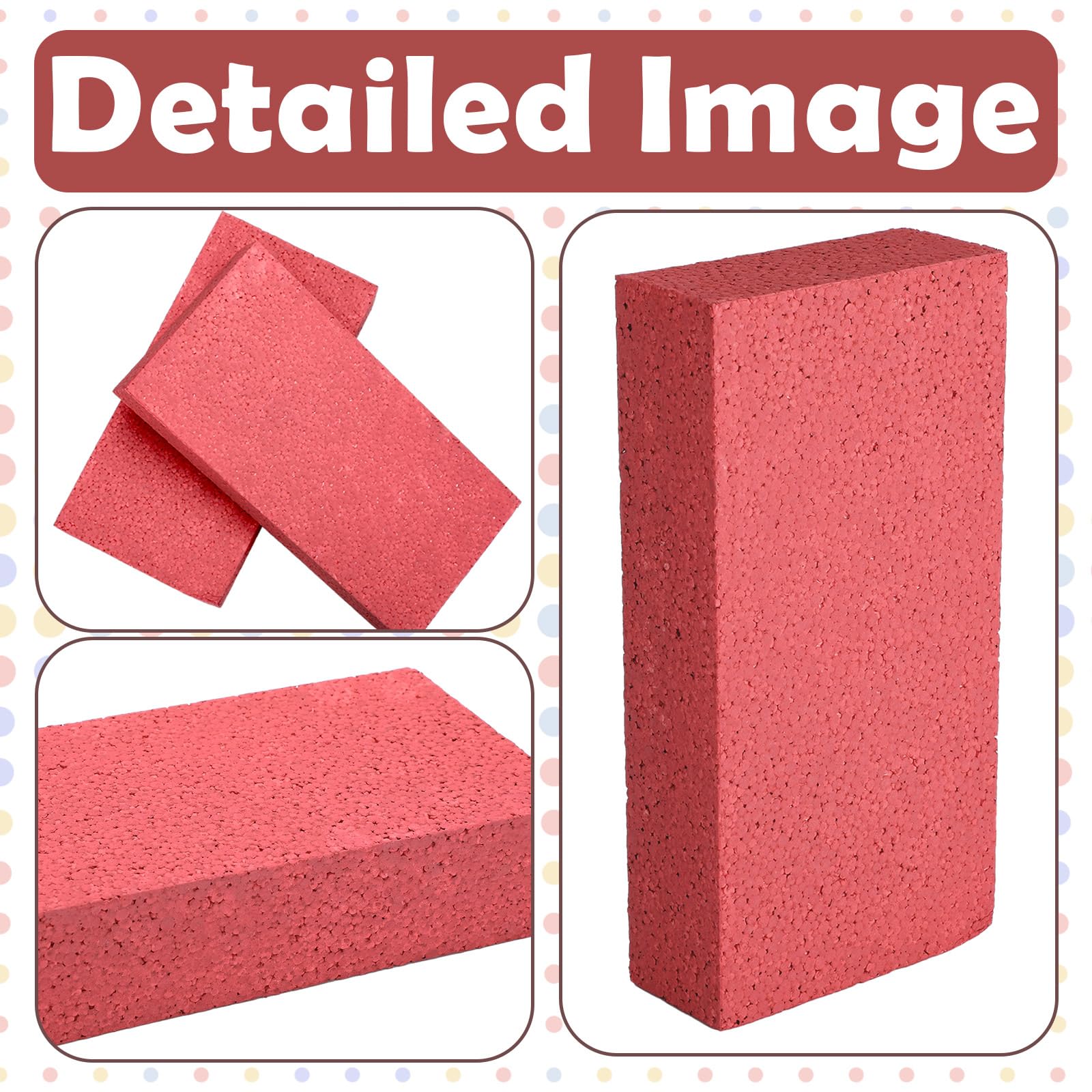 Wonderjune 3 Pack Football Foam Bricks for Parties Thick Foam Cinder Blocks 9.45" x 4.72" x 1.97" Fake Bricks Comedy Magician Stage Street Gimmick Props Festival Novelty Items