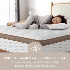 Sleepmax Plush King Mattress 14 Inch - Luxury Hybrid Mattress Posture Support - 6-Layer Design for Back Pain Relief - Soft Bed in a Box - Fiberglass Free, CertiPUR-US Certified, 365-Night Trial