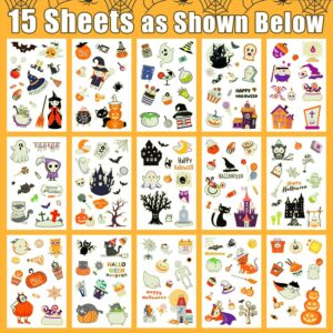 Partywind 170 Glow Styles Halloween Tattoos for Kids Party Favors, Halloween Kids Treats for Party Decorations Goodie Bag Stuffers, Pumpkin Skeleton Party Supplies for Trick or Treat Games