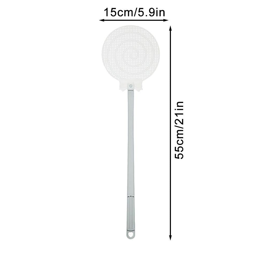 Generic Fly Swatter, 2 Pack Plastic Heavy Duty Manual Fly Swatter Set, Long Handle Flyswatter, Large Bug Swatters That Work for Indoor and Outdoor (White)