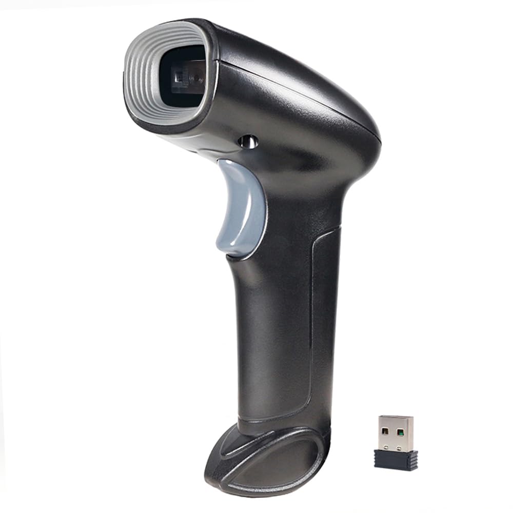 2D 1D Barcode Scanner 2.4G Wireless USB Wired Connection Handheld Bar Code Reader Manual Trigger/Auto Continuous Scanning Support Screen Code Compatible with Windows Android Mac for Supermarket