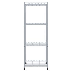 YisanCrafts Storage Shelf Metal Storage Rack Wire Shelving Unit Storage Shelves Metal 4 Tier Fixed Layer Spacing 528Lbs Capacity 17" L x 13" W x 47" H for Pantry Closet Kitchen Laundry Grey