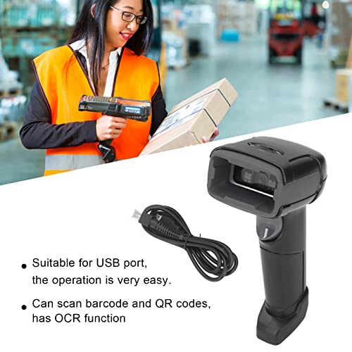 Gearwell QR Barcode Scanner, Handheld USB 2D Barcode Scanner with Long USB Cable for Mobile Payment, Convenience Store, Supermarket