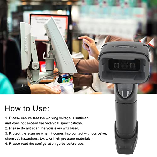 Gearwell QR Barcode Scanner, Handheld USB 2D Barcode Scanner with Long USB Cable for Mobile Payment, Convenience Store, Supermarket