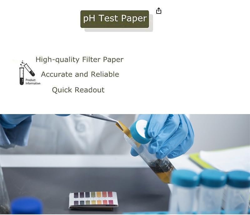 FLJDOUMAI pH1-14 Test Paper Extensive Test Paper Litmus Test Paper with Pipette Droppers for Water Saliva Urine Soil Testing Pet Food and Diet pH Monitoring (with Storage Case) (3 pcs)