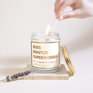 Boss Day Gifts for Women, Best Boss Lady Gifts for Women - Lavender Scented Candle, Boss Retirement Gifts, Christmas Farewell Retirement Gifts for Boss Women