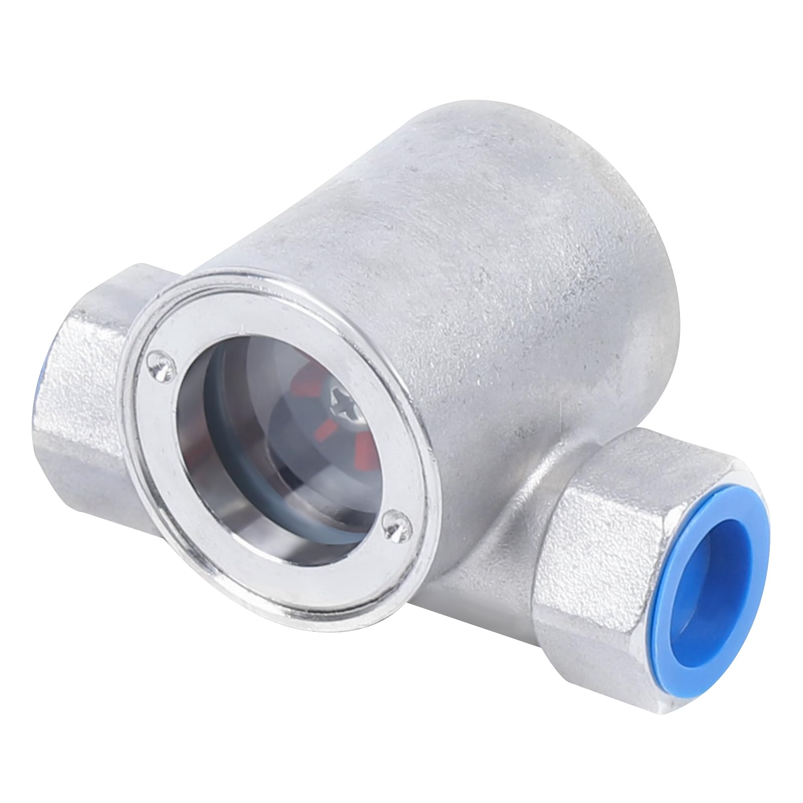 TFCFL 3/4" NPT Stainless Steel 304 Sight Water Flow Indicator with Plastic Impeller 362Psi 2.5MPa, Flowmeters Pipe Accessories