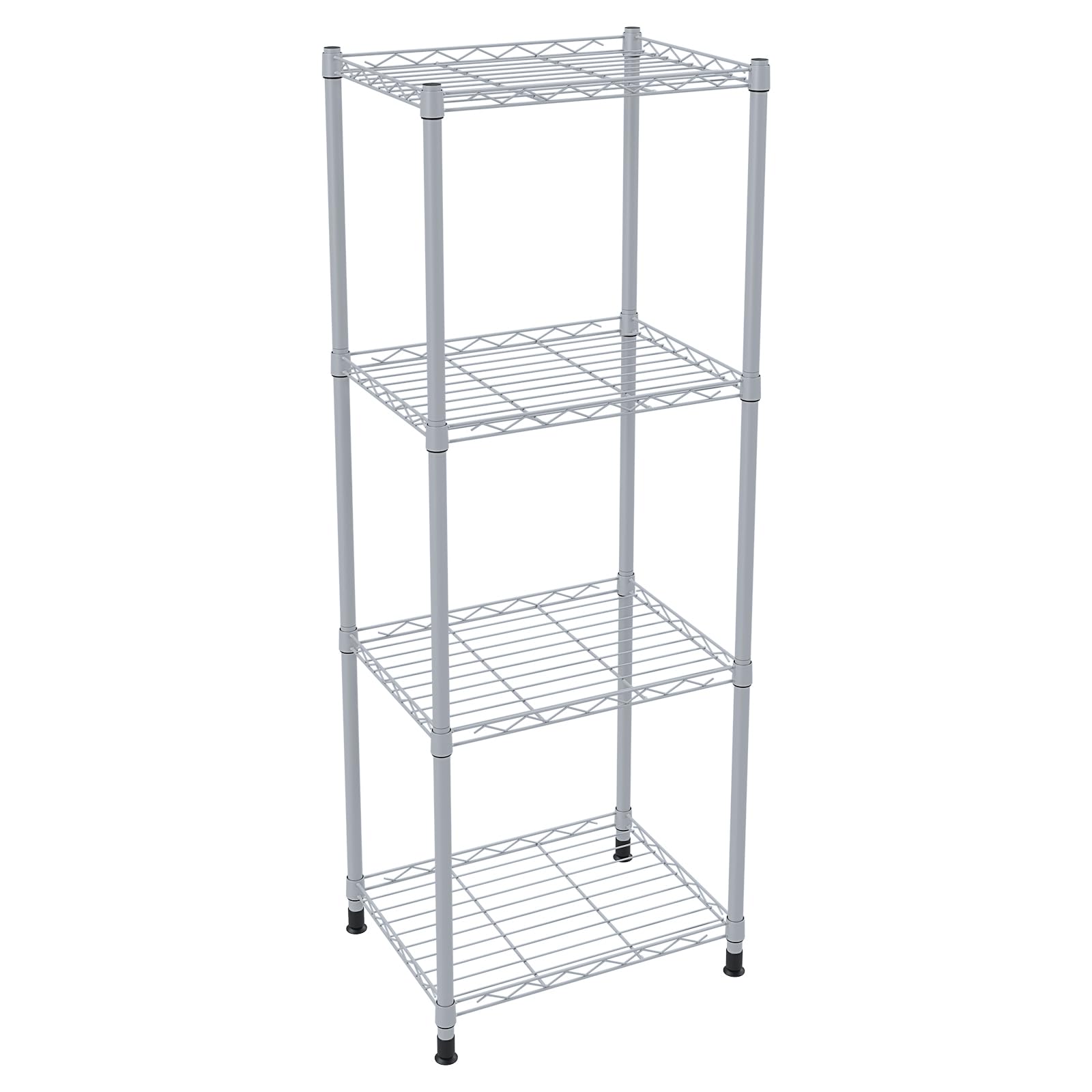 YisanCrafts Storage Shelf Metal Storage Rack Wire Shelving Unit Storage Shelves Metal 4 Tier Fixed Layer Spacing 528Lbs Capacity 17" L x 13" W x 47" H for Pantry Closet Kitchen Laundry Grey