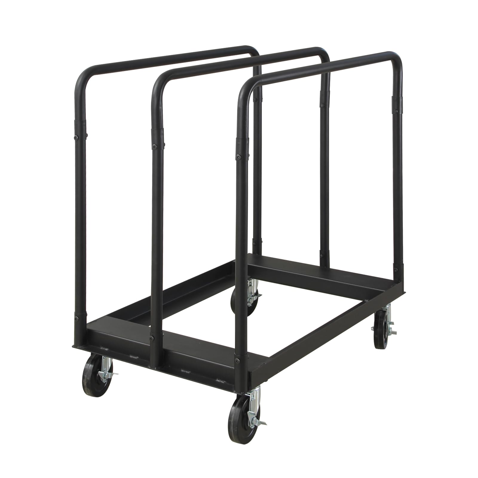 ROREP Dolly Cart with Wheels, Drywall Cart with 1500 lbs Capacity, Flatbed Cart with 4 Braking Casters, Push Cart Dolly for use in Garages, Homes, Warehouses, Black