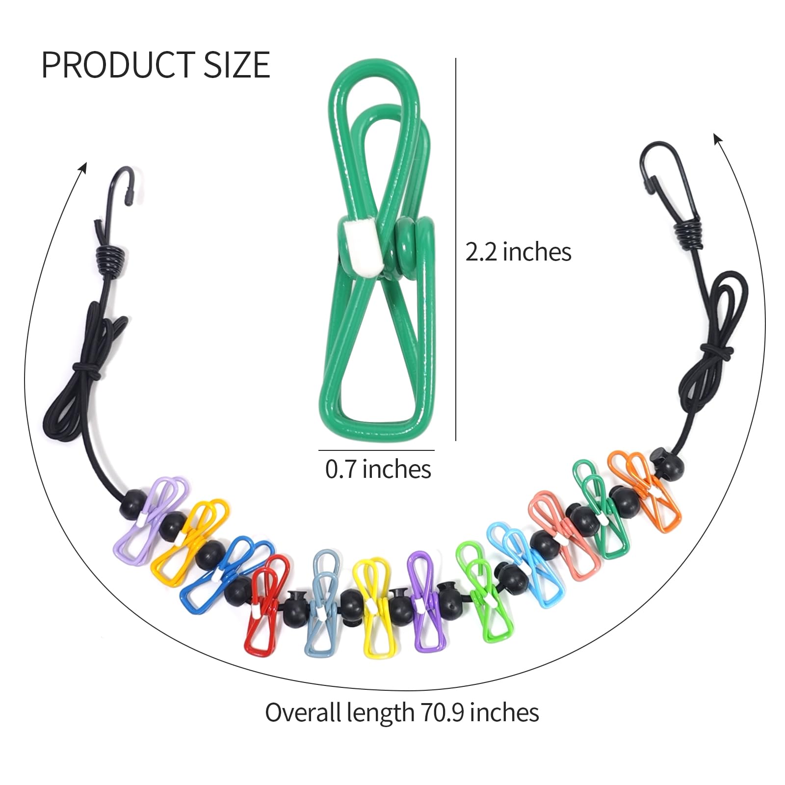 Travel Clothesline with12 Clips,Camping Clothesline Portable,Laundry Line Retractable Outdoor,Travel Drying Rack,Clothes Line Ropes Indoor