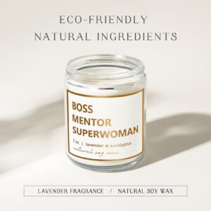 Boss Day Gifts for Women, Best Boss Lady Gifts for Women - Lavender Scented Candle, Boss Retirement Gifts, Christmas Farewell Retirement Gifts for Boss Women