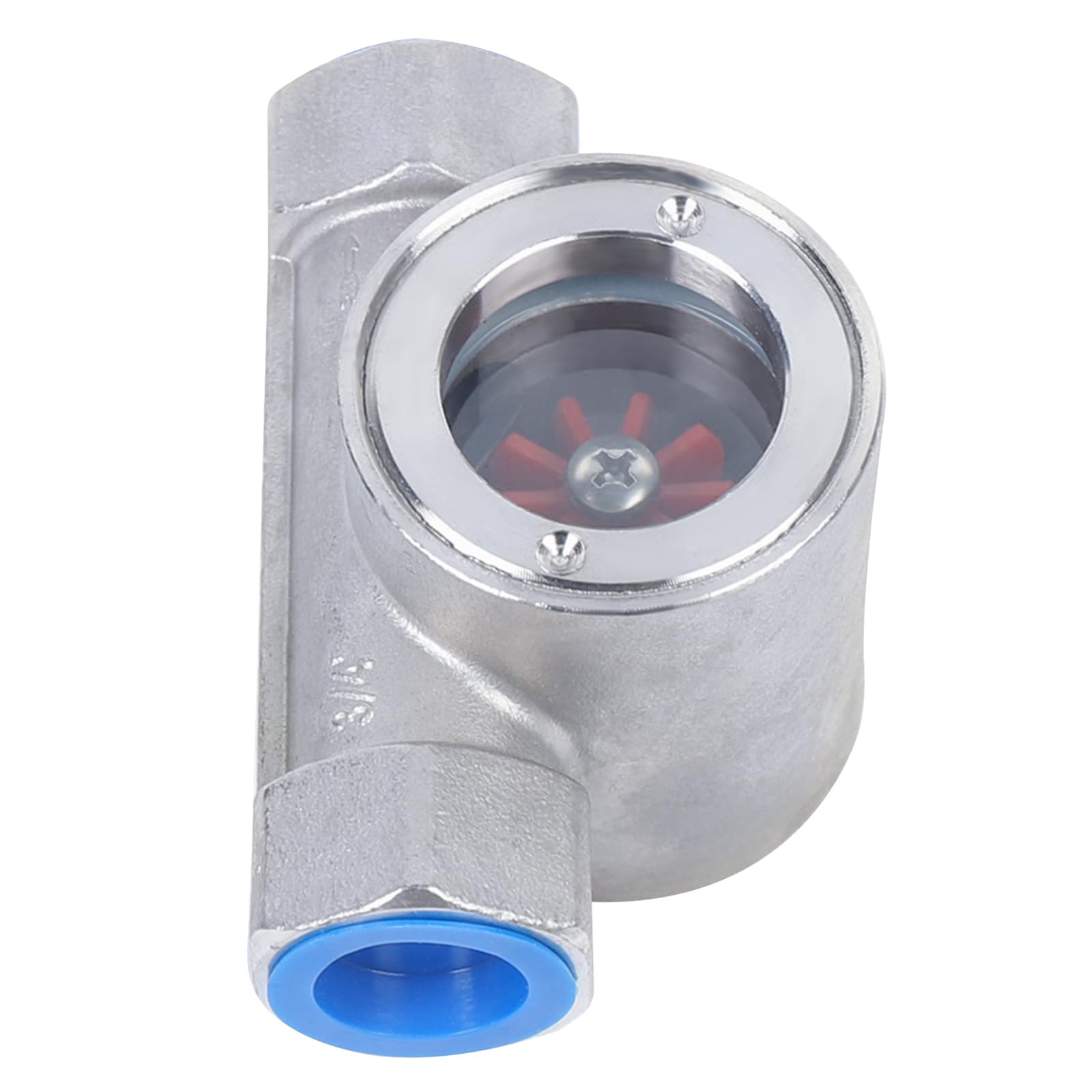 TFCFL 3/4" NPT Stainless Steel 304 Sight Water Flow Indicator with Plastic Impeller 362Psi 2.5MPa, Flowmeters Pipe Accessories