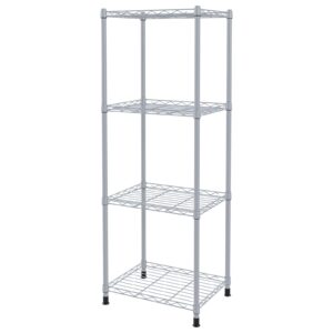 YisanCrafts Storage Shelf Metal Storage Rack Wire Shelving Unit Storage Shelves Metal 4 Tier Fixed Layer Spacing 528Lbs Capacity 17" L x 13" W x 47" H for Pantry Closet Kitchen Laundry Grey