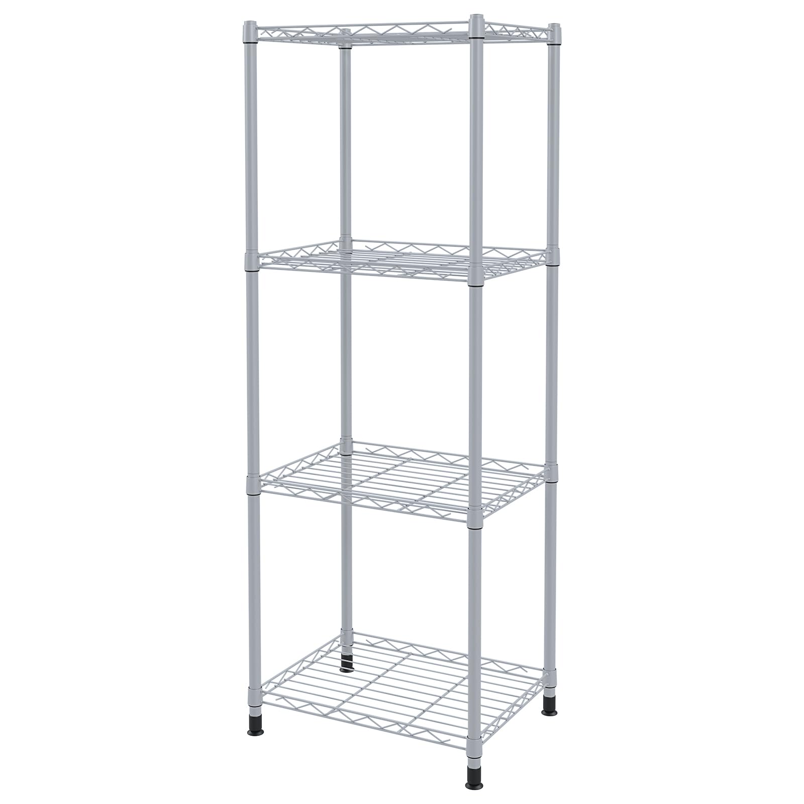 YisanCrafts Storage Shelf Metal Storage Rack Wire Shelving Unit Storage Shelves Metal 4 Tier Fixed Layer Spacing 528Lbs Capacity 17" L x 13" W x 47" H for Pantry Closet Kitchen Laundry Grey