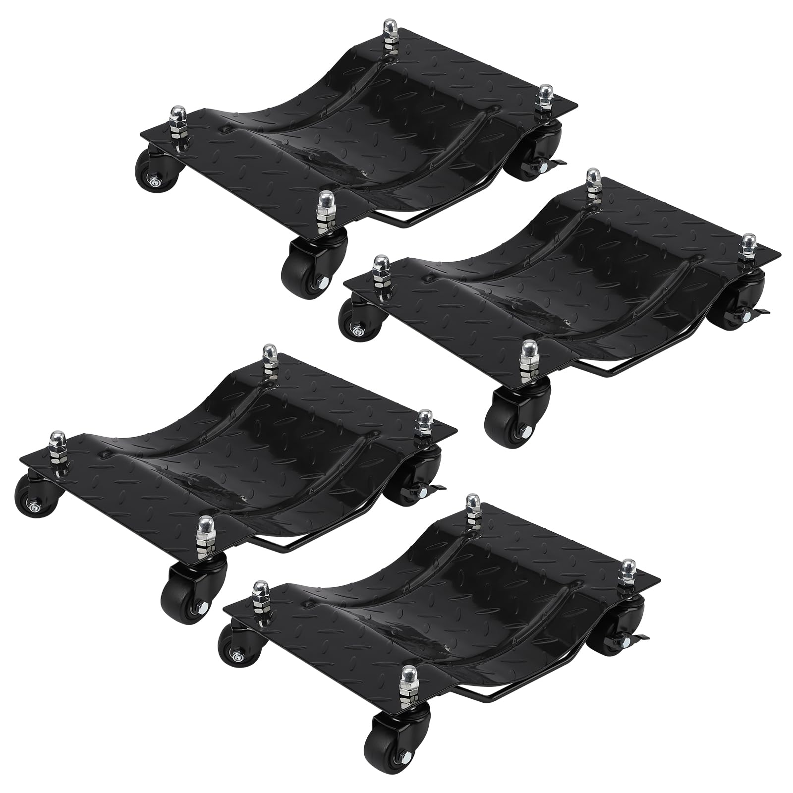 Wheel Car Dollies, GarveeTech Upgraded Nylon Wheel Car Dolly, 6000lbs Capacity, 360 Degree Rotational Car Dolly Set for Moving Cars, Trucks, Trailers, Motorcycles, Bllack