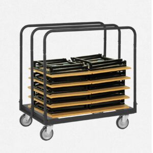 ROREP Dolly Cart with Wheels, Drywall Cart with 1500 lbs Capacity, Flatbed Cart with 4 Braking Casters, Push Cart Dolly for use in Garages, Homes, Warehouses, Black