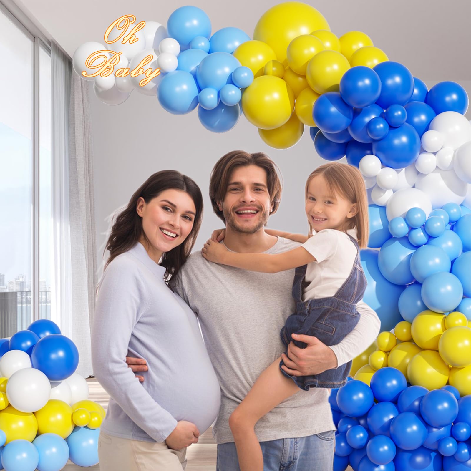 137pcs Blue and Yellow Balloon Arch Kit, DIY Cartoon Theme Blue Light Blue Yellow White Latex Party Balloons for Cartoon Theme Birthday Anniversary Graduation Baby Shower Party Decorations