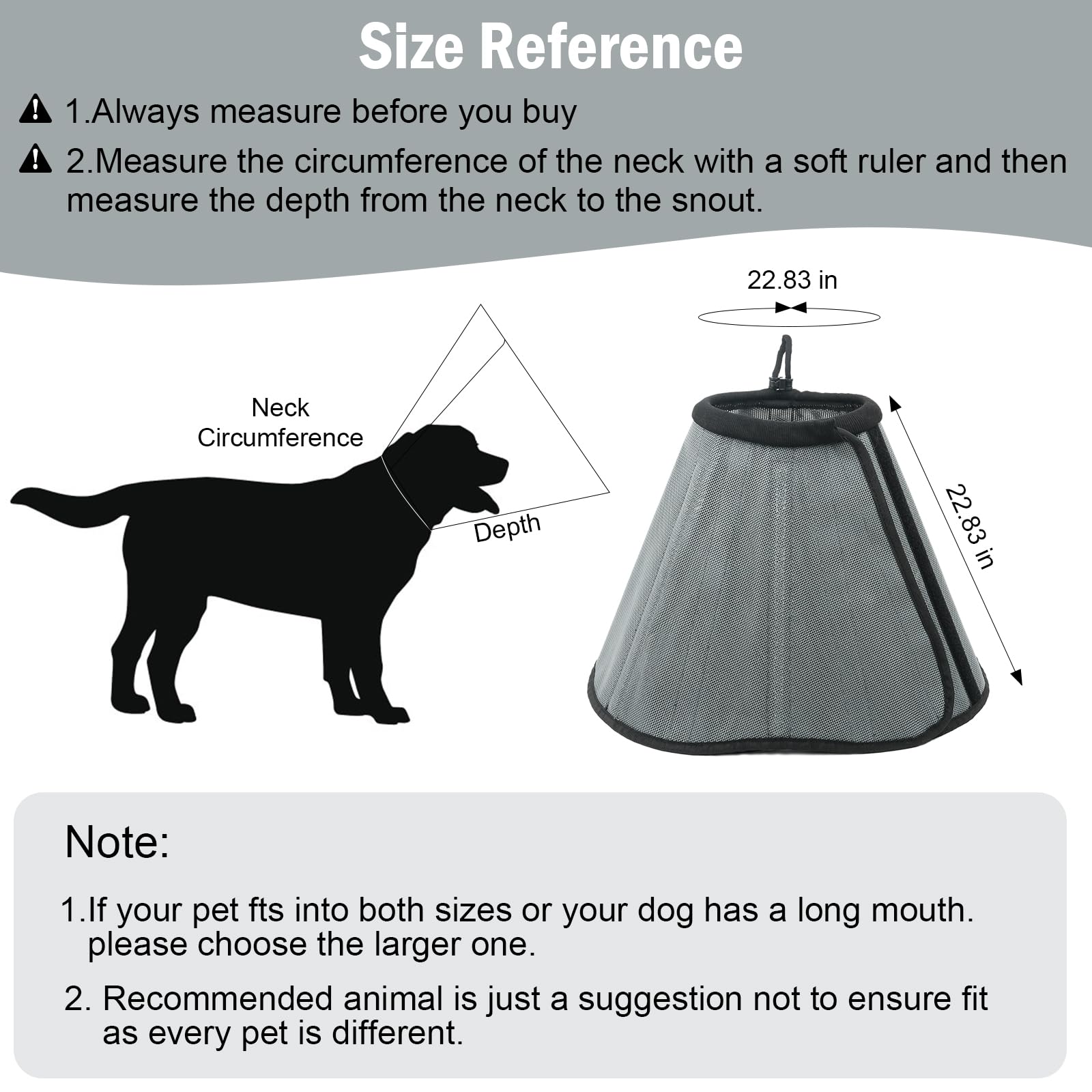 Transni Dog Cone Collar for Extra Large Dogs, Soft Dog Cone Alternative After Surgery, Adjustable Protective Pet Recovery Collar, Lightweight Rounded Collar to Stop Licking