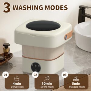 Small Portable Washing Machine, Mini Foldable Washer 4.5L High Capacity with 3 Modes Cleaning for Underwear, Baby Clothes, or Pet Clothes, for Apartment, Travel, Camping, RV, Dorm