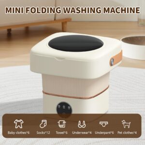 Small Portable Washing Machine, Mini Foldable Washer 4.5L High Capacity with 3 Modes Cleaning for Underwear, Baby Clothes, or Pet Clothes, for Apartment, Travel, Camping, RV, Dorm