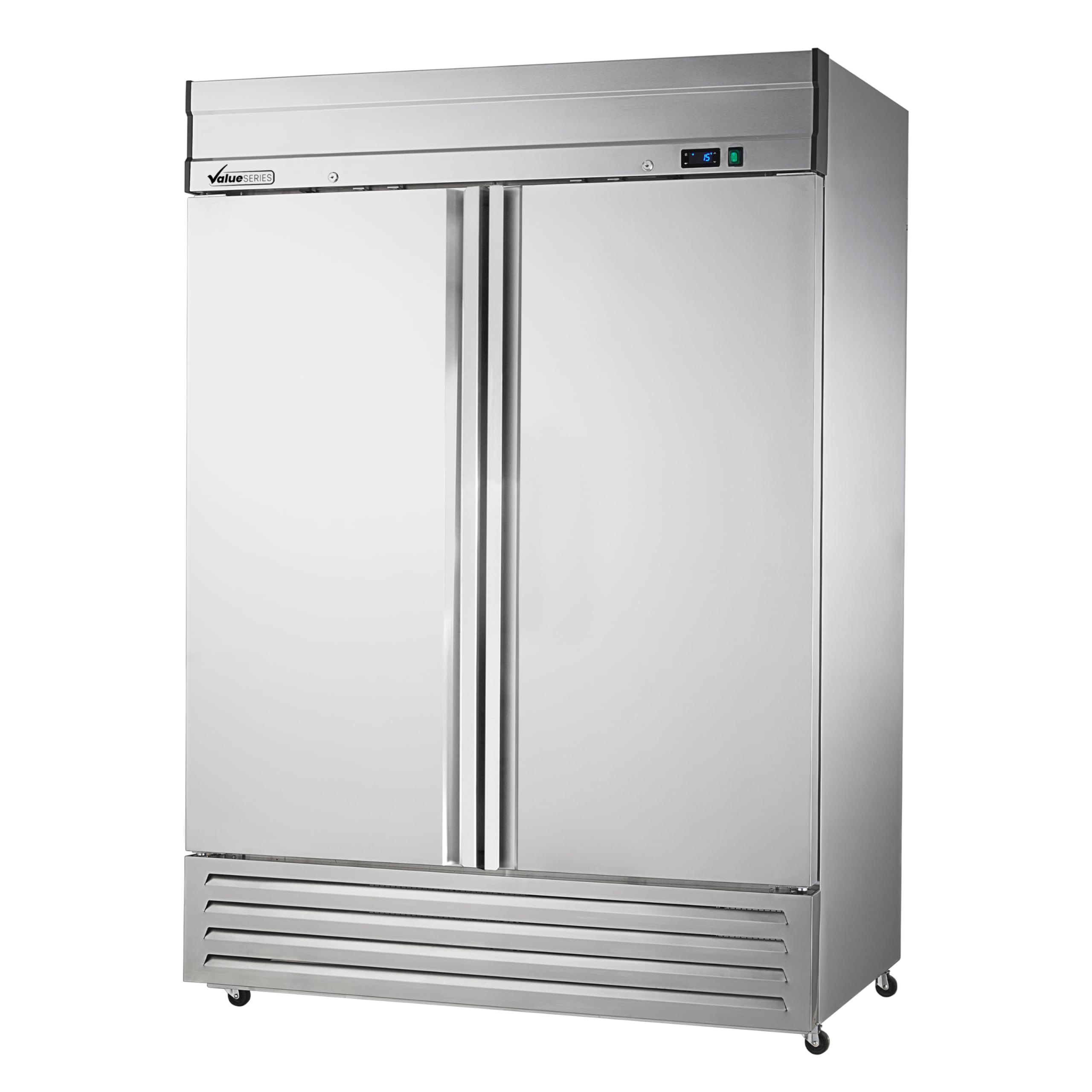 Value Series Commercial Refrigerator - 2-Solid Door Reach-in, Stainless Steel, 54" W (69K-936)