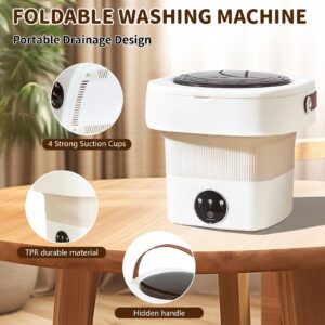 DollarDash Portable Washing Machine Mini 4.5L Portable Washer Small Washing Machine 60w Folding Lavadora Portatil Dryer Foldable Compact Clothes Laundry Apartment Underwear Travel Camping (White)