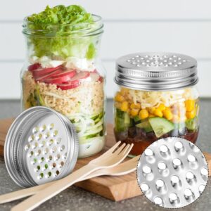 2pcs Mason Jar Grater Lid, 3.39in Mason Jar Accessories Cheese Shredder Lid Wide Mouth Stainless Steel Spice Zester Lid Large Mouth Multipurpose Kitchen Cutter for Vegetable Potato Carrot