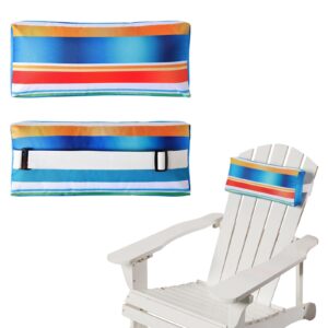 rasugarlary outdoor pillow for chaise lounge chair, 2 pack lounge chair pillows with adjustable strap longue head pillow headrest pillows for patio backyard beach pool garden recliner(color stripes a)