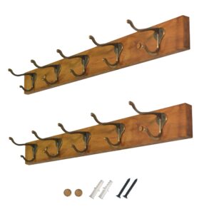 ansdliiy set of 2 wall-mounted coat rack, hook rack, 10 dual metal hooks, for coats, bags, keys, hats in the entryway, bedroom, living room